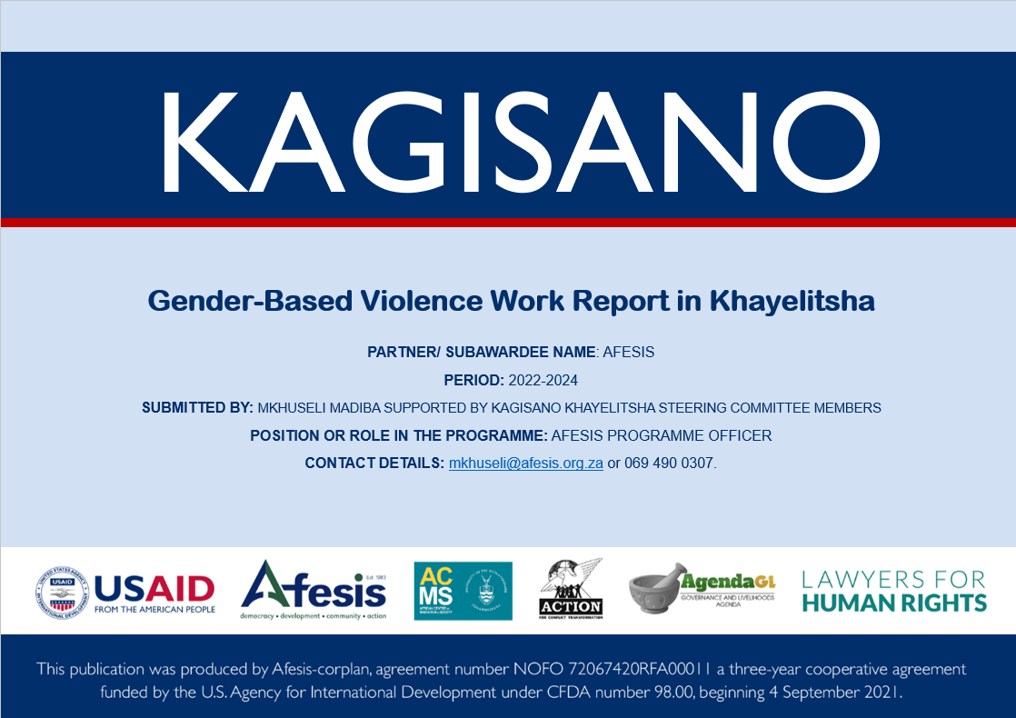 Kagisano Report on Gender-Based Violence Work in Khayelitsha – Afesis