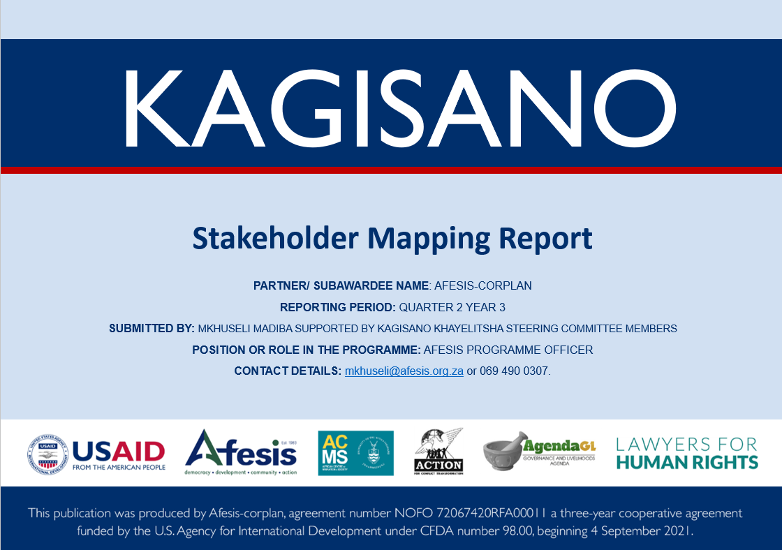 Kagisano Stakeholder Mapping Report – Afesis